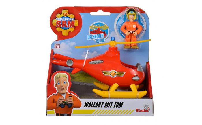 Sam il pompiere- Sam wallaby con personaggio tom thomas